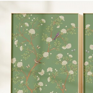 Green Chinoiserie Printable Wall Decor | Set of 2 | Instant Digital ...
