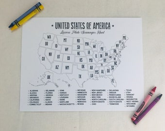 State License Plate Scavenger Game - Etsy