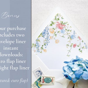 Annie Monogram Crest Wildflower Bridal Shower Invitation, Instant Canva ...