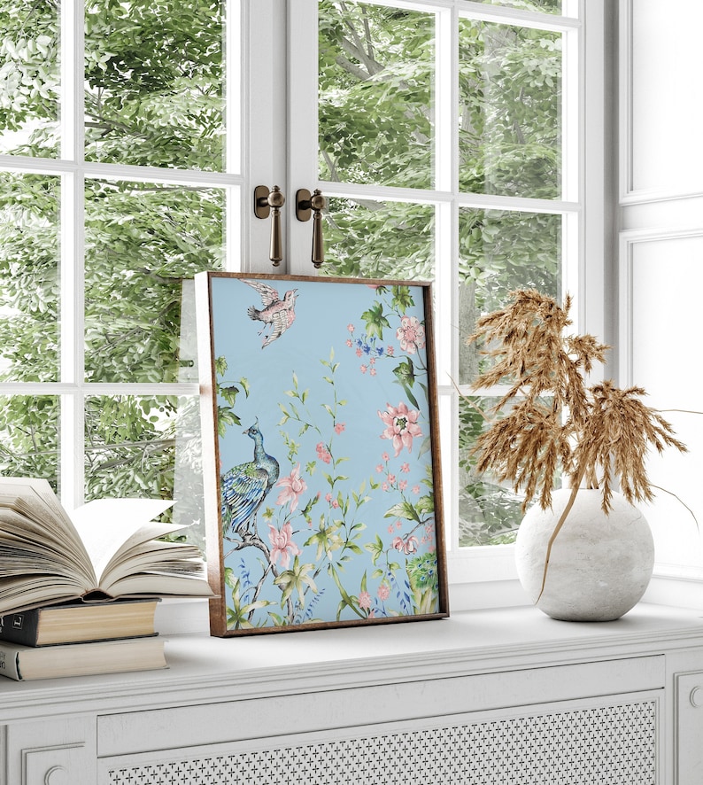 Two French Blue Chinoiserie 24 by 36 Inch Art Prints | Set of 2 - Etsy