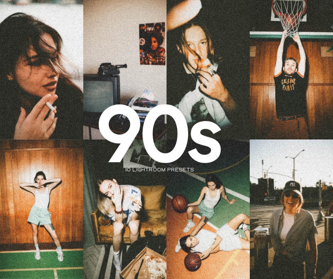 10 90s Retro Mobile & Desktop Lightroom Presets, Vintage Film Look ...