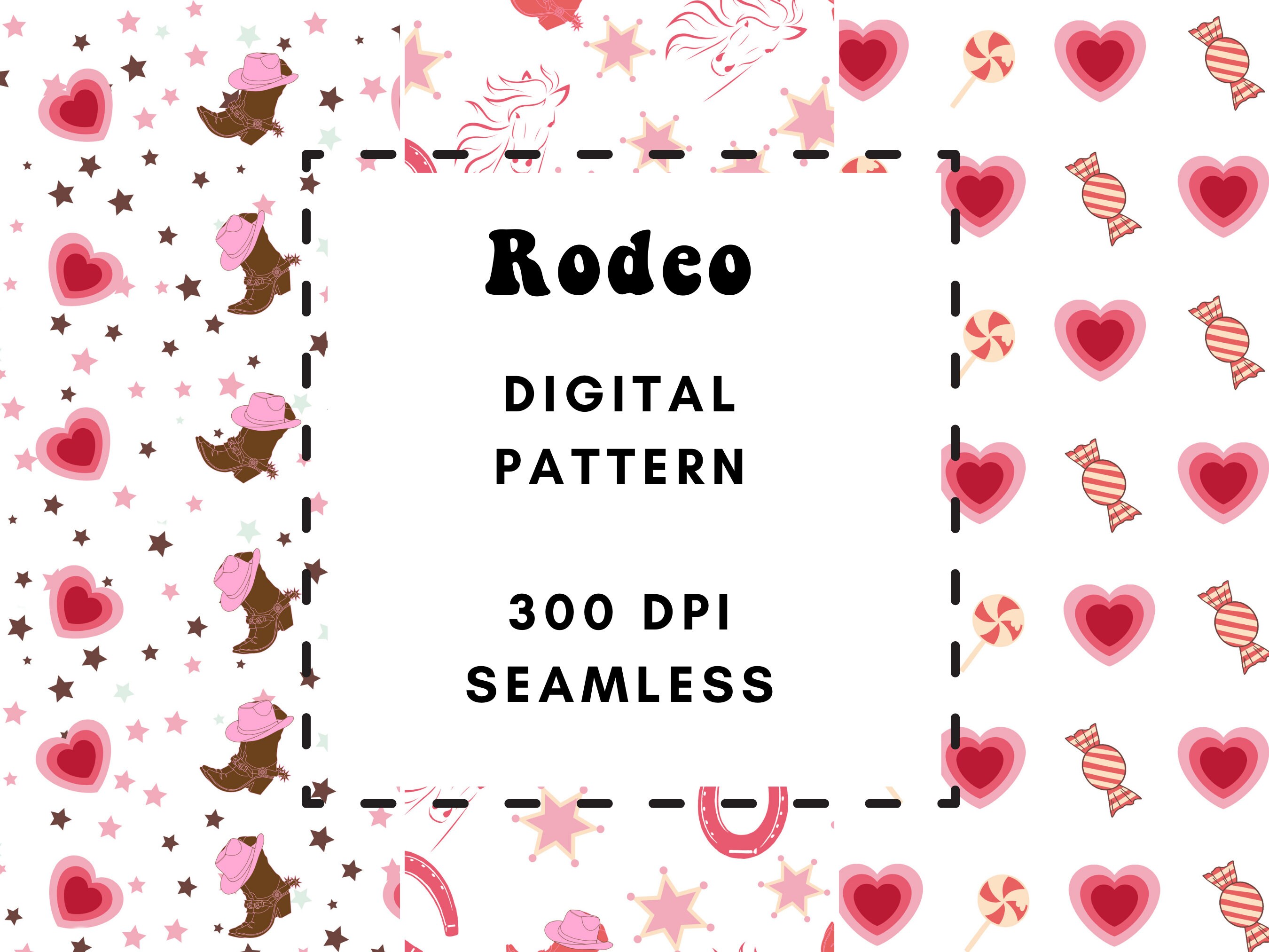 Digital Seamless Rodeo theme textiles graphic design Digital Paper ...