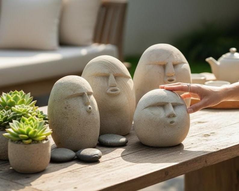 Funny Stone , Stone Face Figurine, Meme Funny Stone, Stone Carving Face ...