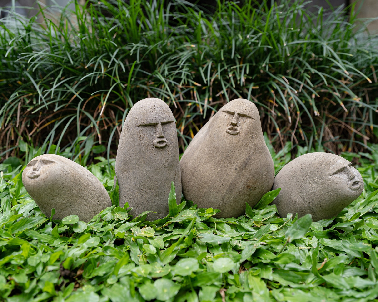 Funny Stone Face, Stone Face Figurine, Stone Carving Face, Funny Face ...