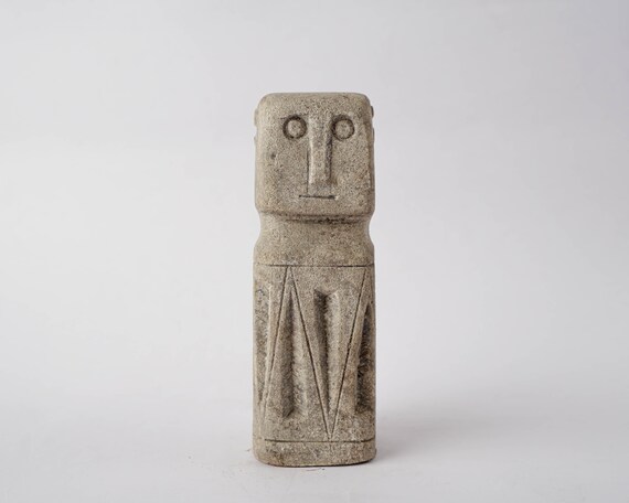 Primitive Statue Stone Tiki Rock Statue unique statue gift | Etsy