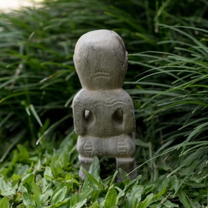 Primitive Statue Stone Head, Primitive Concrete Sculpture, Home Decor ...