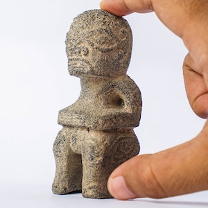 Primitive Statue Stone Head, Primitive Concrete Sculpture, Home Decor ...