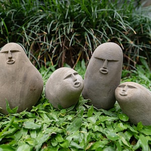 Funny Stone Face, Stone Face Figurine, Stone Carving Face, Funny Face ...