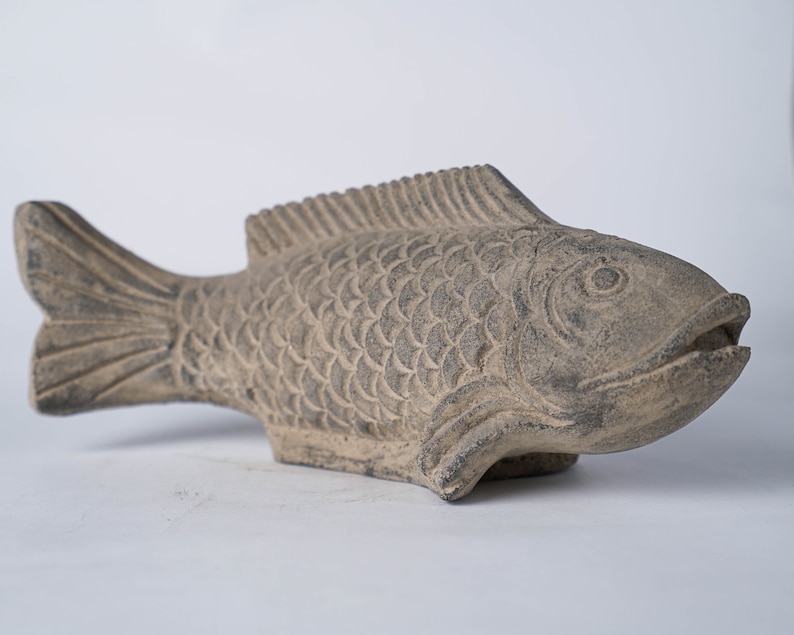 Concrete Fish 4 Inch / 10 Cm , Concrete Statue, Apanese Koi Concrete ...