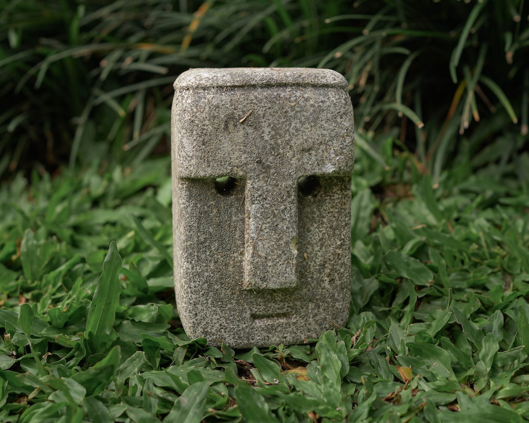 Primitive Face Sculpture 5 Inch / 12 Cm, Totem Stone, Handmade. Room ...