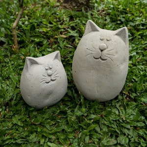 Cat Stone Decoration 2 Different Sizes, Cat Figurine, Oof Meme Stone ...