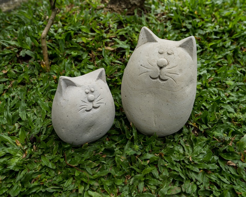 Cat Stone Decoration 2 Different Sizes Cat Figurine Oof Meme - Etsy