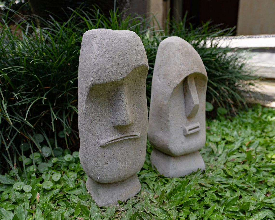 Tiki Statue, Moai Easter Island, Tiki Totem Face Pole, Stone Carving ...