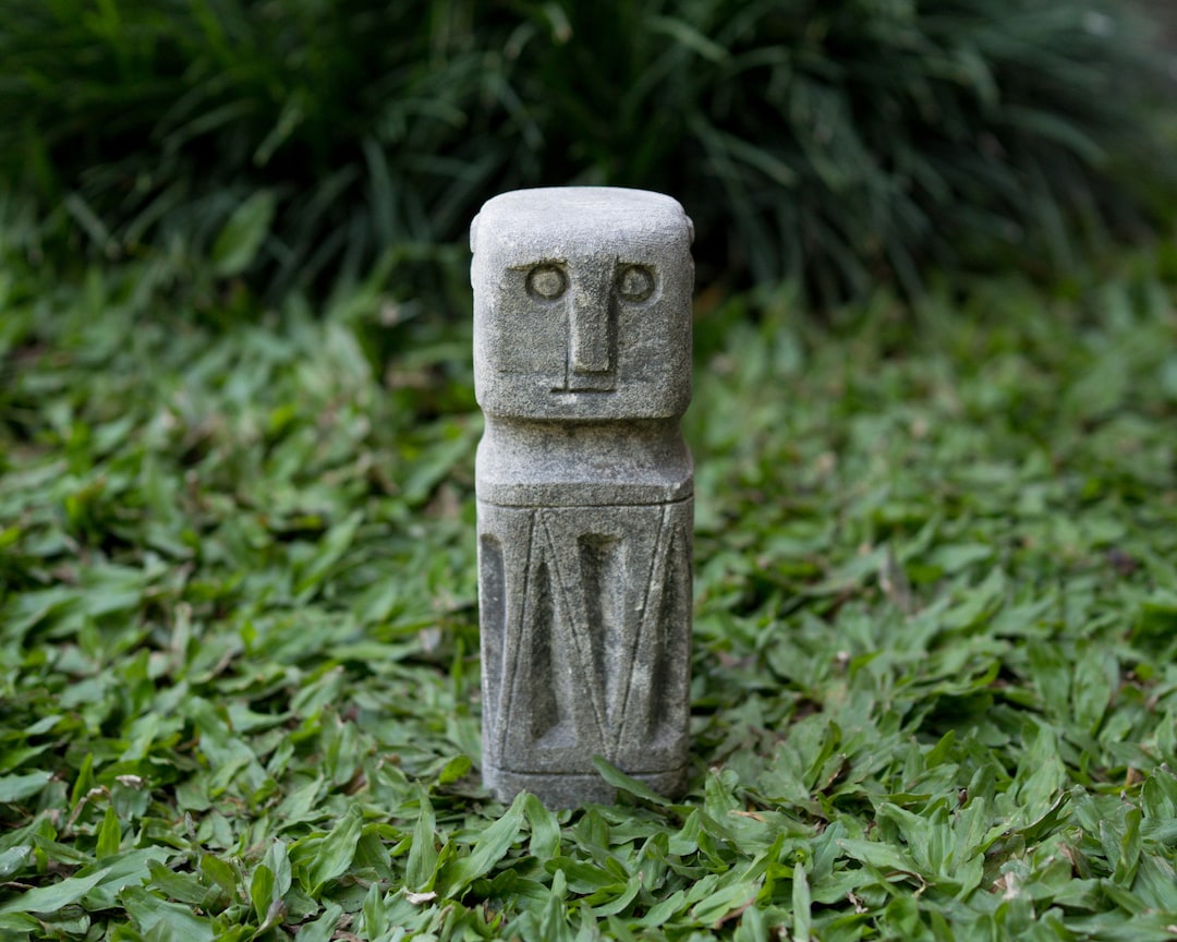 Primitive Statue Stone, Tiki Rock Statue, Unique Statue, Gift for Kid ...