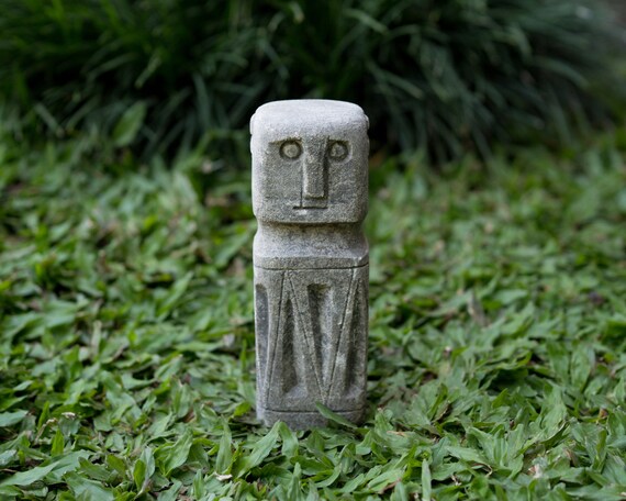 Primitive Statue Stone Tiki Rock Statue Unique Statue Gift - Etsy