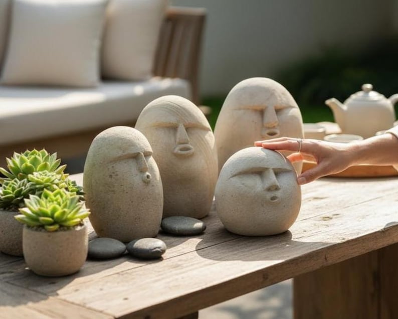 Funny Stone , Stone Face Figurine, Meme Funny Stone, Stone Carving Face ...