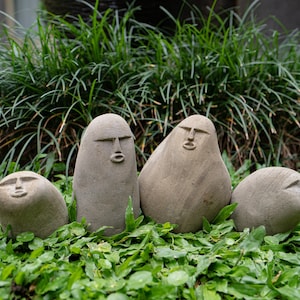 Funny Stone Face, Stone Face Figurine, Stone Carving Face, Funny Face ...