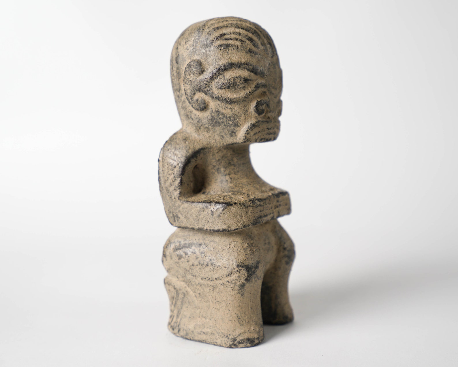 Primitive Statue Stone Head, Primitive Concrete Sculpture, Home Decor ...