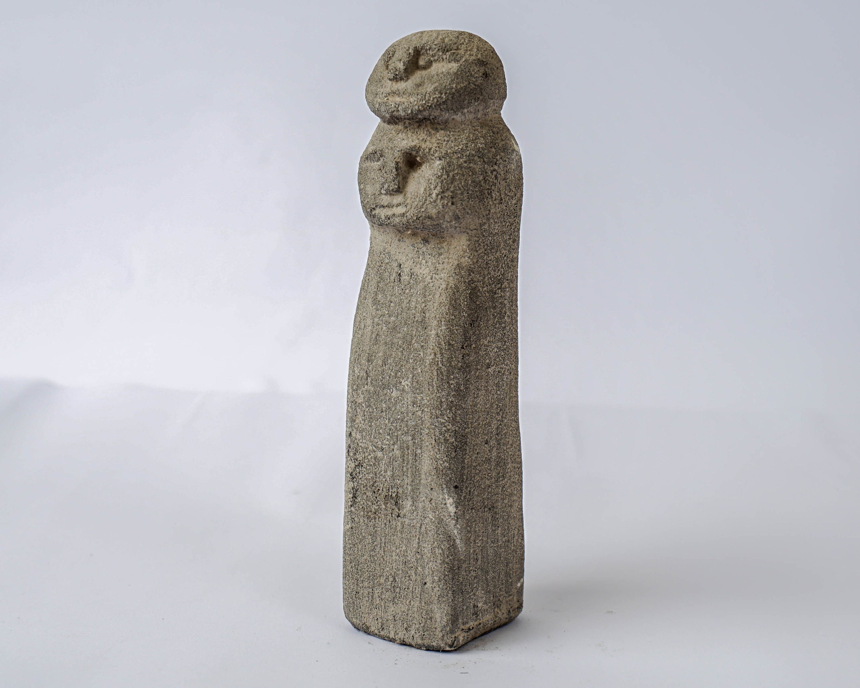 Totem Sculpture Concrete 2 Face 8 Inch / 20 Cm Primitive | Etsy