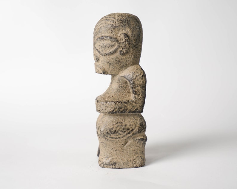 Primitive Statue Stone Head Primitive Concrete Sculpture - Etsy