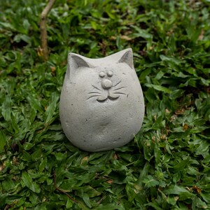 Cat Stone Decoration 2 Different Sizes, Cat Figurine, Oof Meme Stone ...