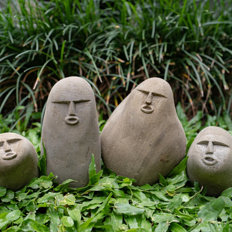 Garden Face Statues - Etsy