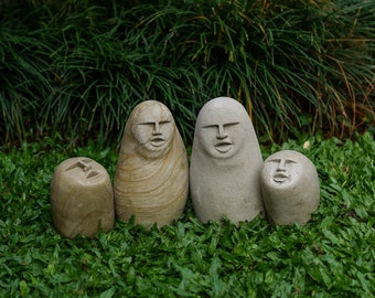 Funny Face , Many Face, Meme Face, Stone Face Figurine, Stone Carving ...
