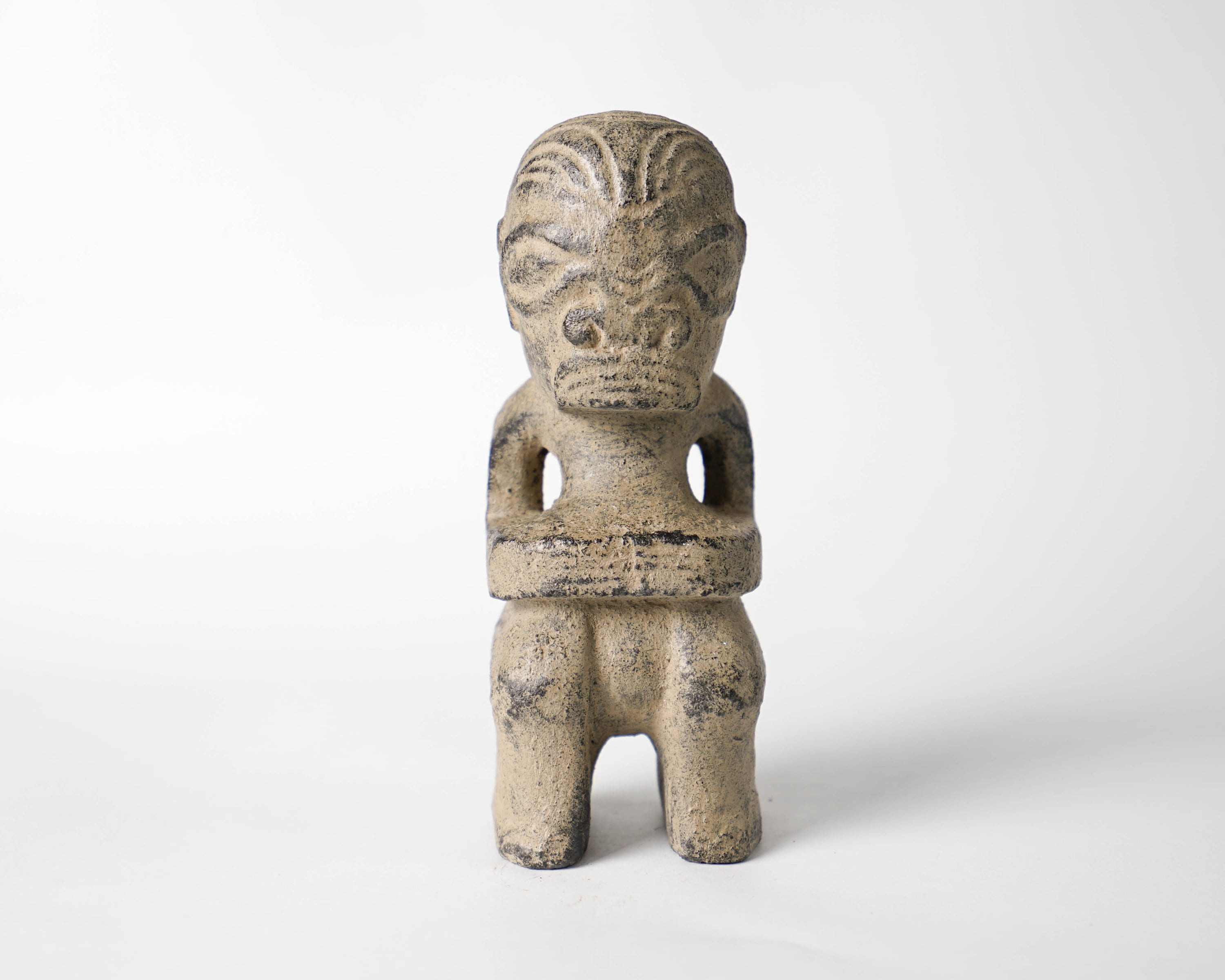 Primitive Statue Stone Head, Primitive Concrete Sculpture, Home Decor ...