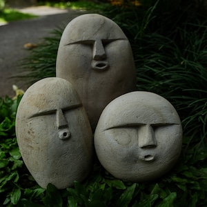 Funny Stone , Stone Face Figurine, Meme Funny Stone, Stone Carving Face ...