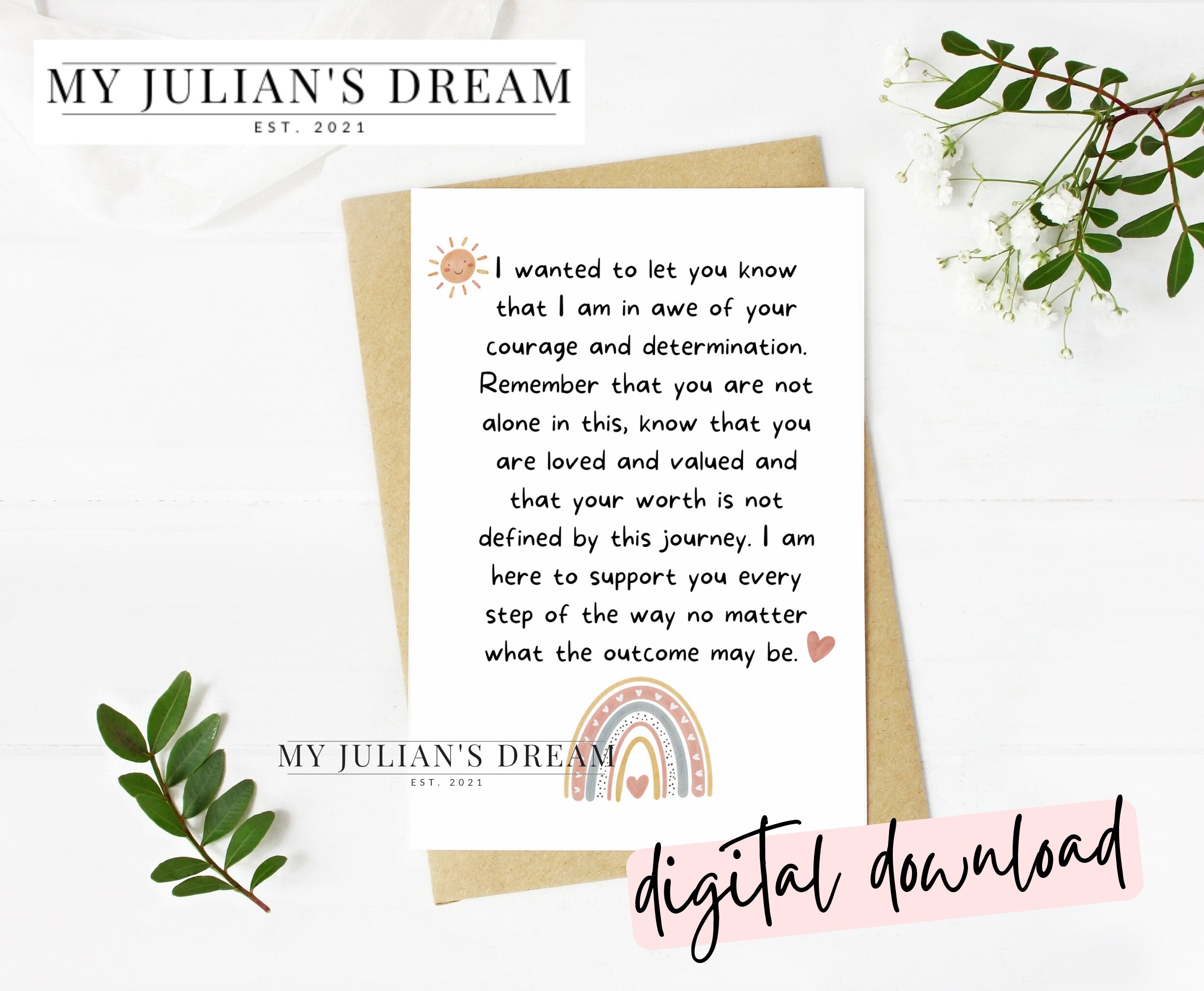 IVF Card. You Are Not Alone. Journey Card. IVF Gift. Infertility Card ...