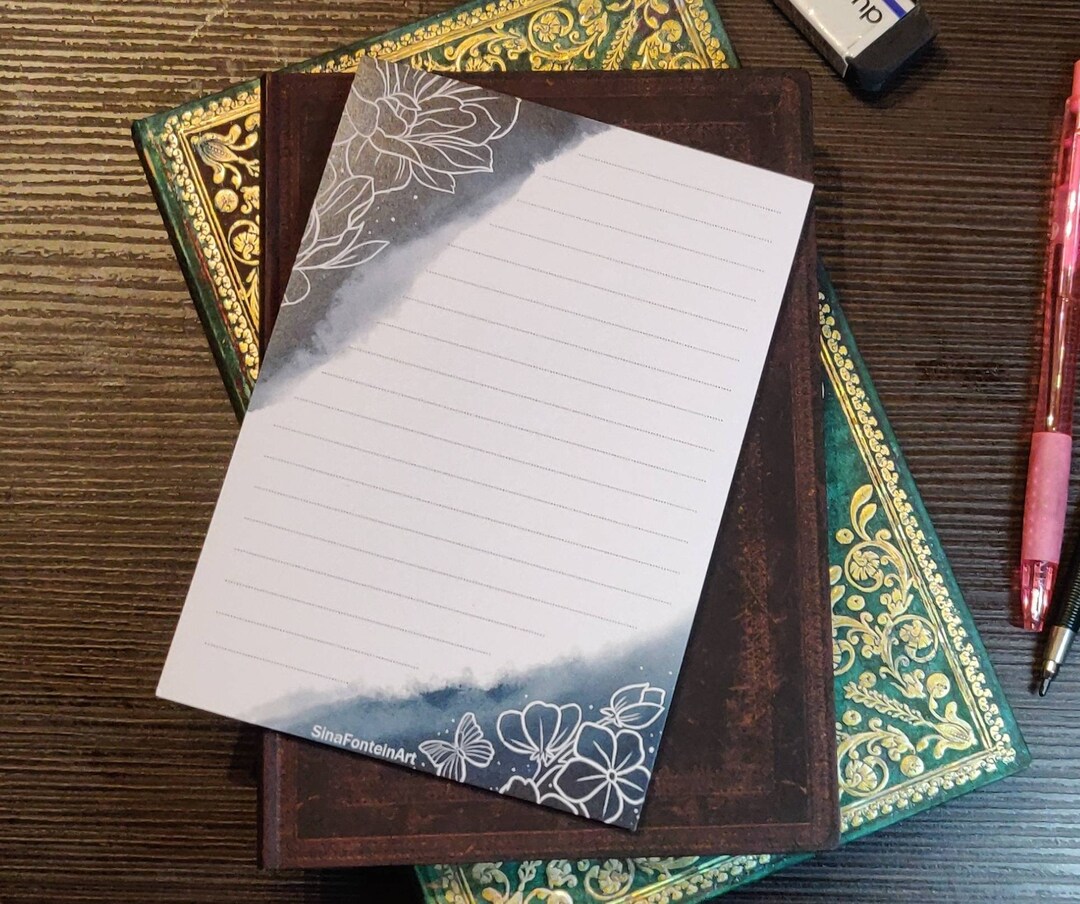 Notepad A6 Flowers in Watercolor - Etsy Ireland