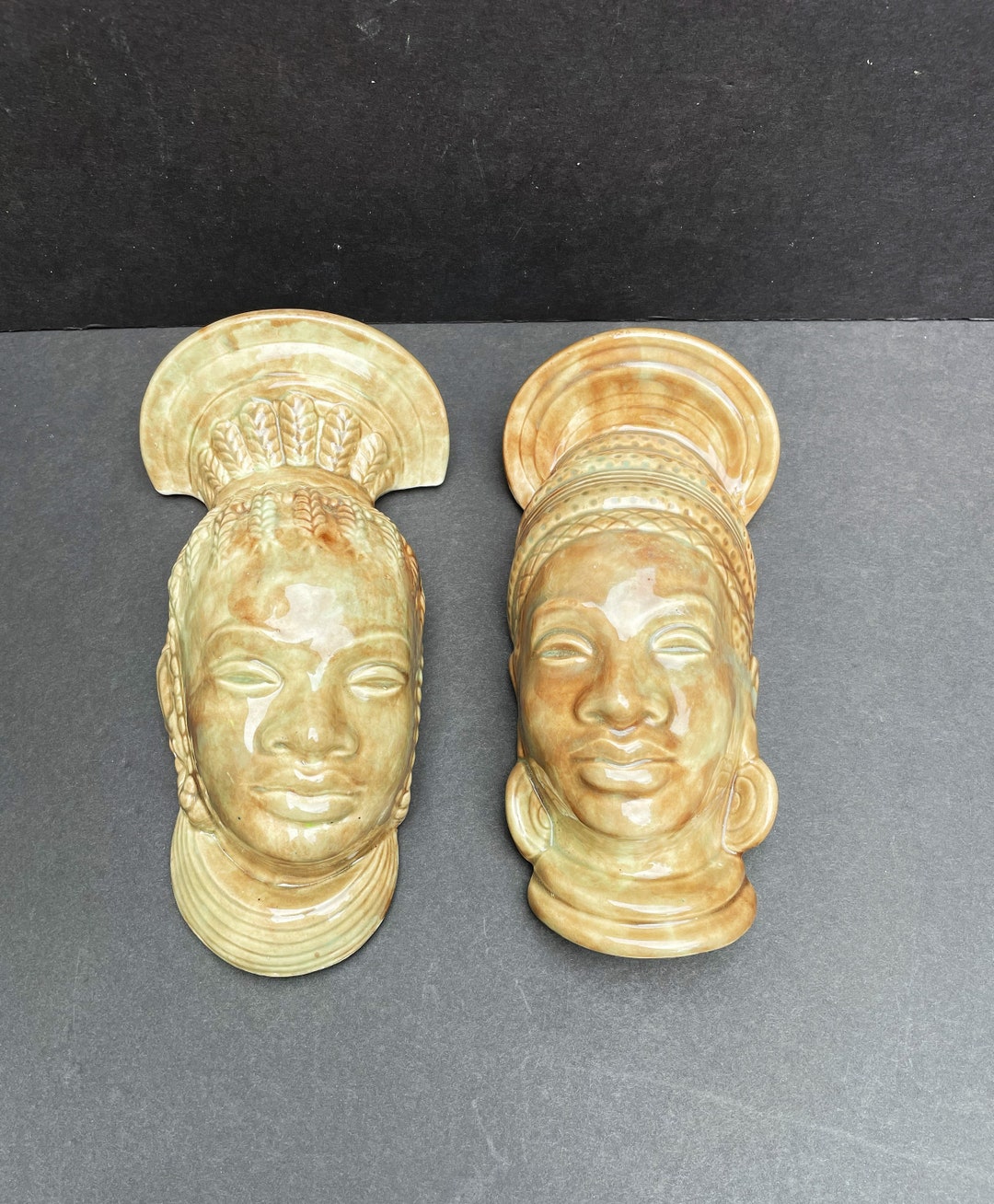 Rare Vintage Ceramic African Woman Head | Atlantic Mold African Woman ...
