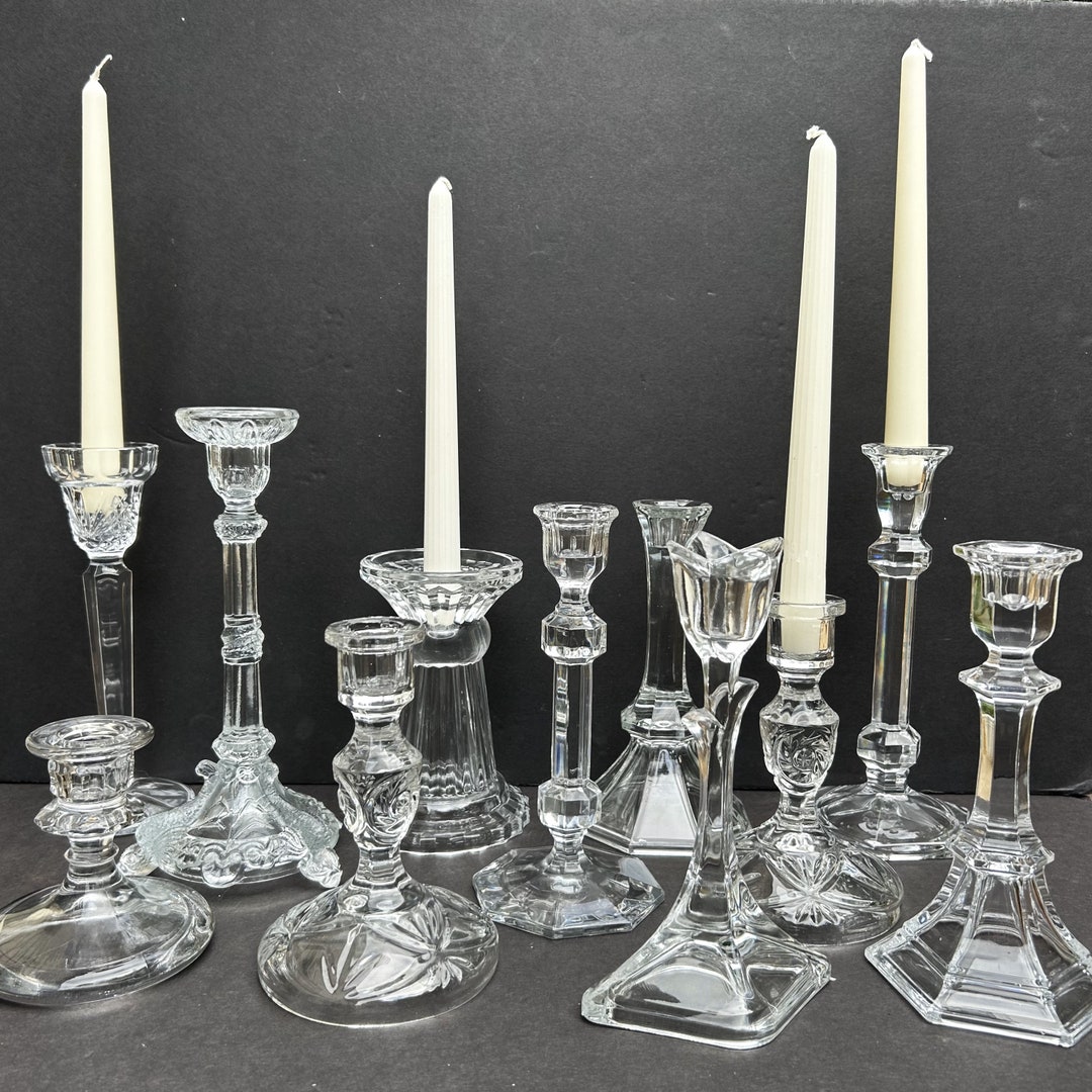 Crystal and Glass Candlesticks | Mis-matched Crystal and Glass ...