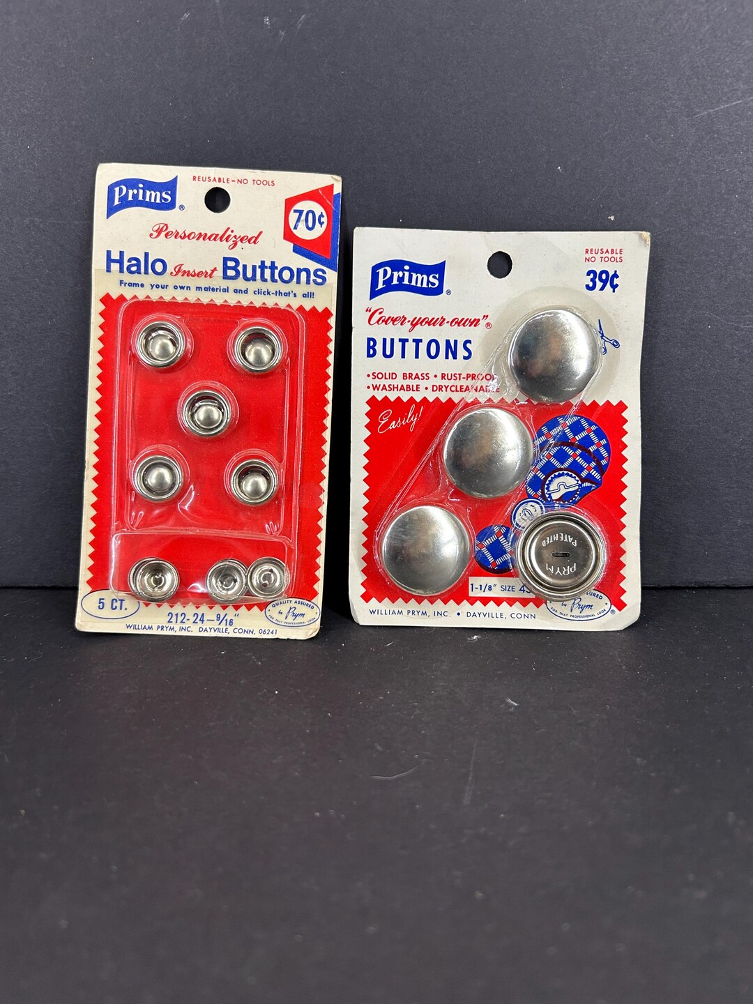 Vintage Prims Halo Insert Buttons and Cover Your Own Buttons Silver ...