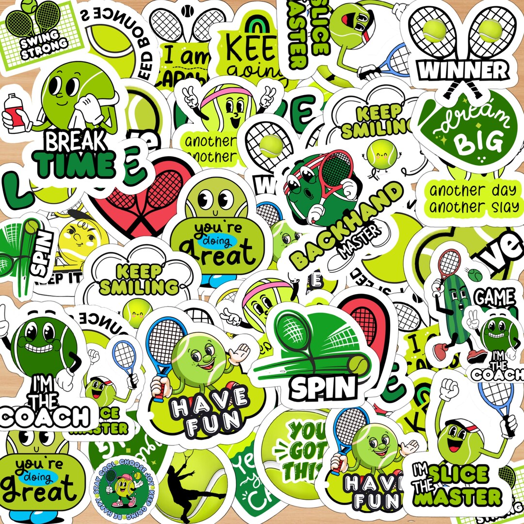 Tennis Affirmation Stickers | Motivational Sports Decals (PDF & PNG) - Etsy