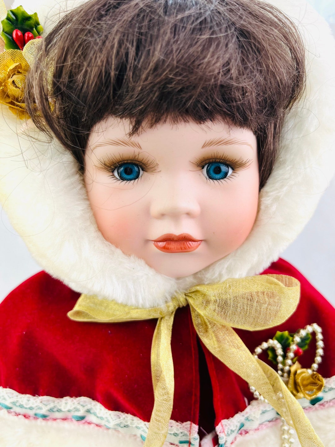 Porcelain Christmas Doll named Carole From the Leonardo Collection - Etsy
