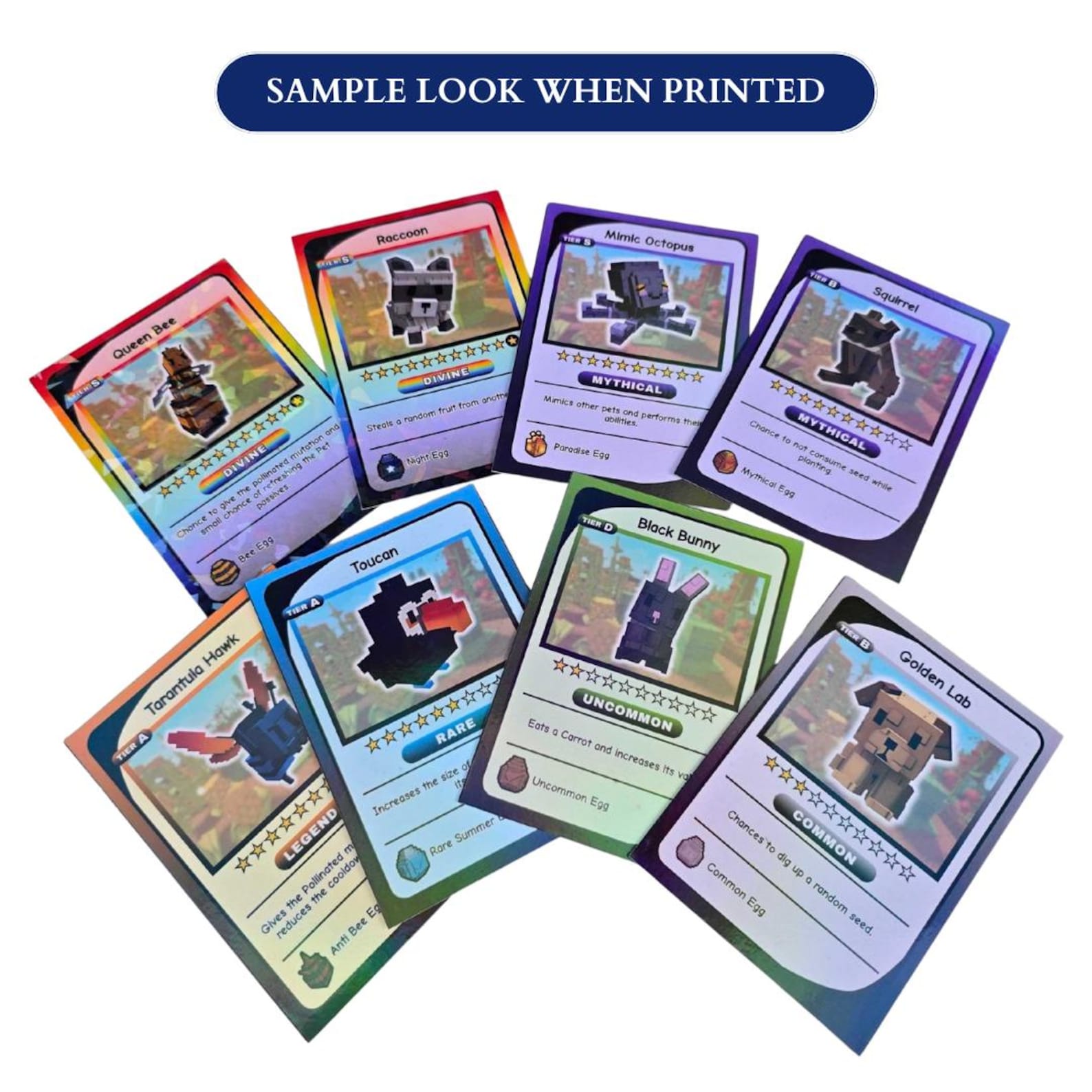Roblox Grow a Garden Trading Card Template | Printable Custom Gamer ...
