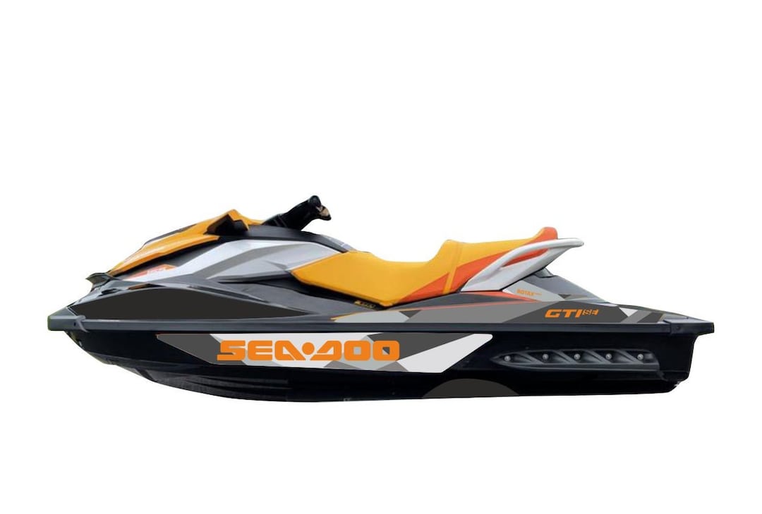 Sea-doo GTI SE 130 Decals Kit: Orange Grey Black Graphics (2014-2016 ...