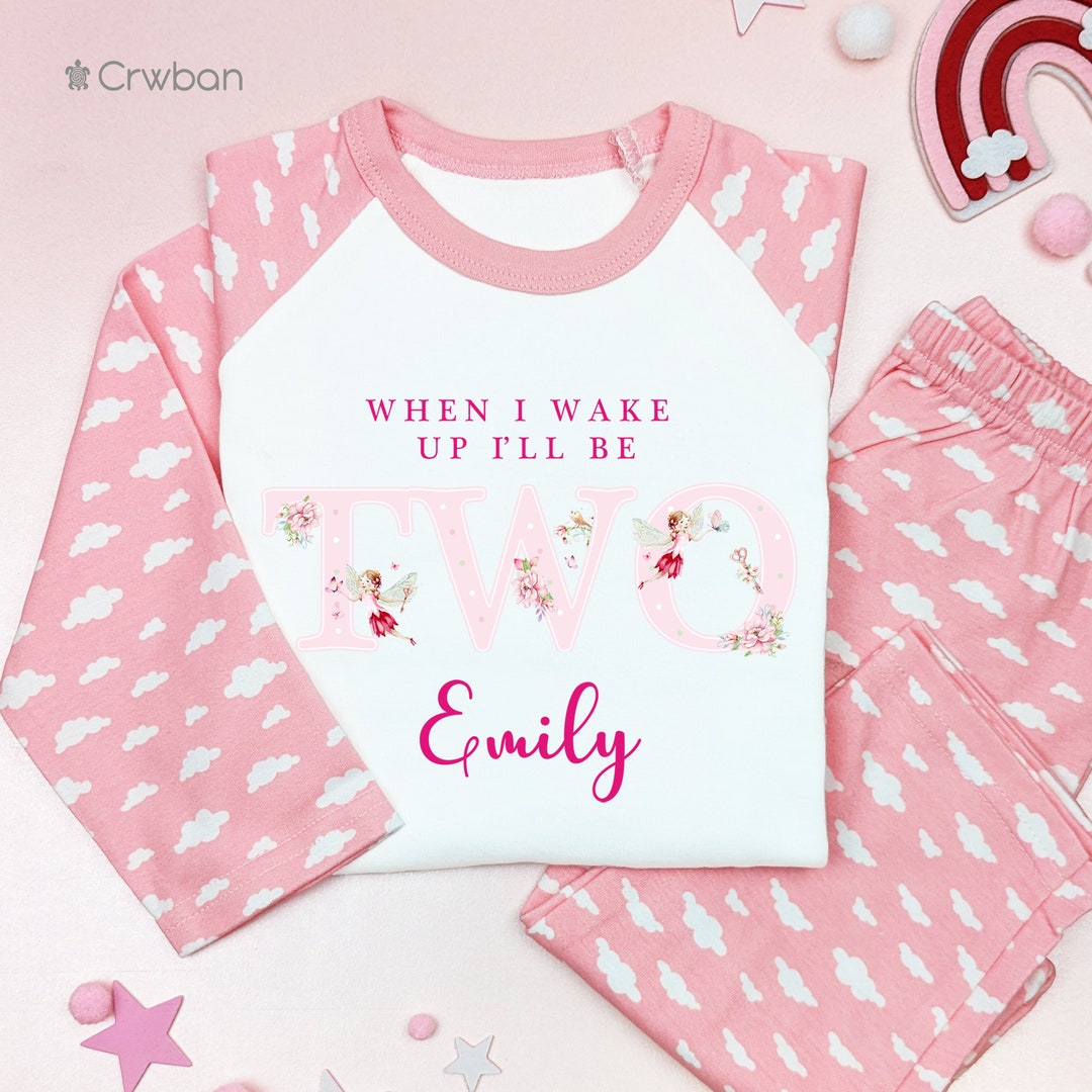 Watercolour Pink Fairy Personalised Any Age Birthday Girl Pyjamas, When ...