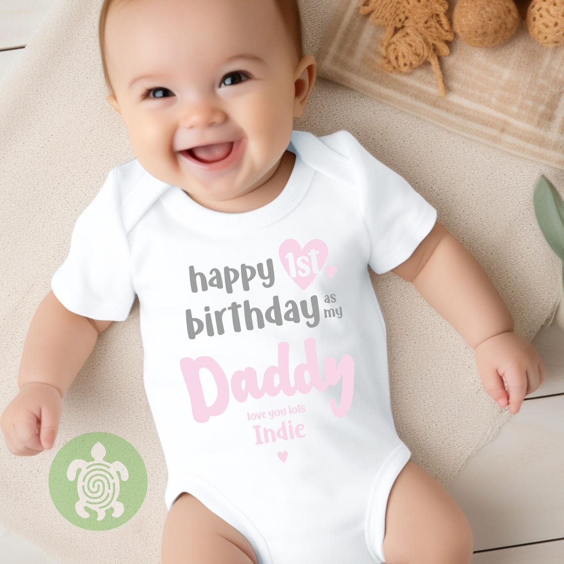 Happy 1st Birthday as My Daddy Love You Lots Baby Bodysuit Babygrow ...