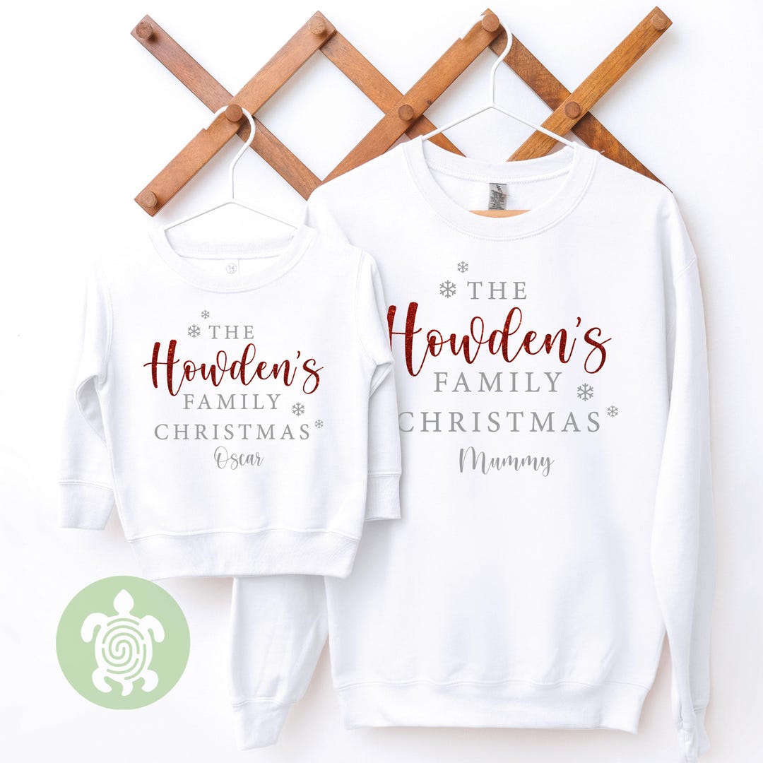 Personalised Our Family Christmas Matching Sweatshirts, Family Xmas ...