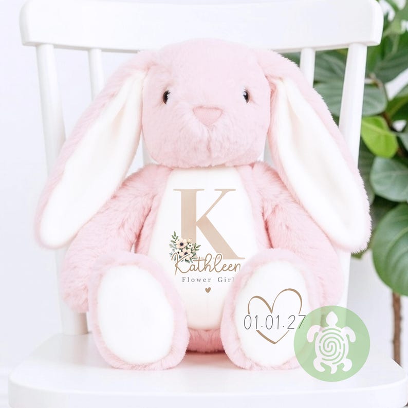 Personalised Beige Flower Girl Bunny, Flower Girl Gift, Will You Be My ...