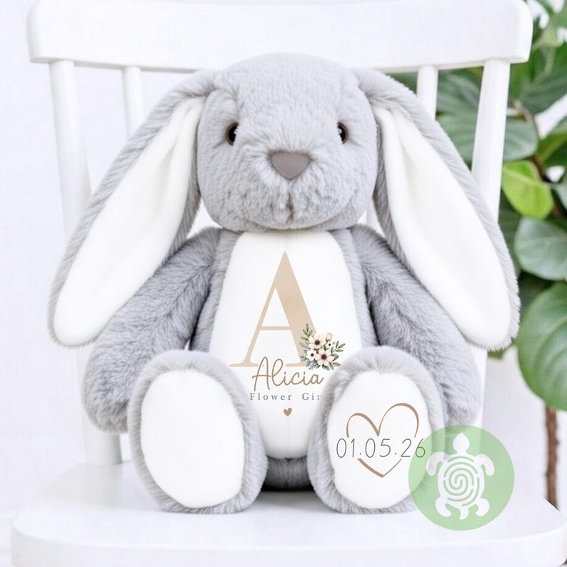 Personalised Beige Flower Girl Bunny, Flower Girl Gift, Will You Be My ...