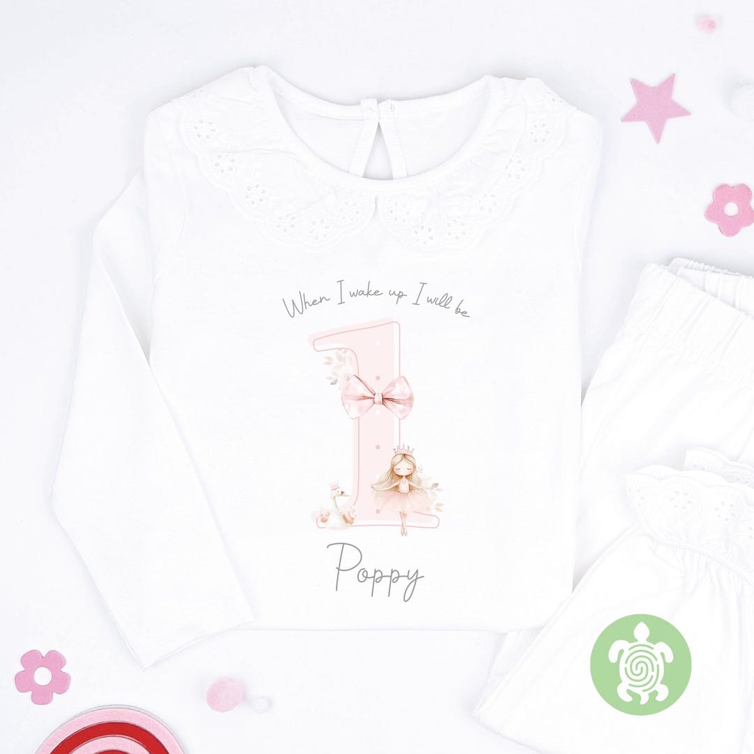 Ballerina Pink Shadow Any Age Birthday Pyjamas, Children Toddler ...