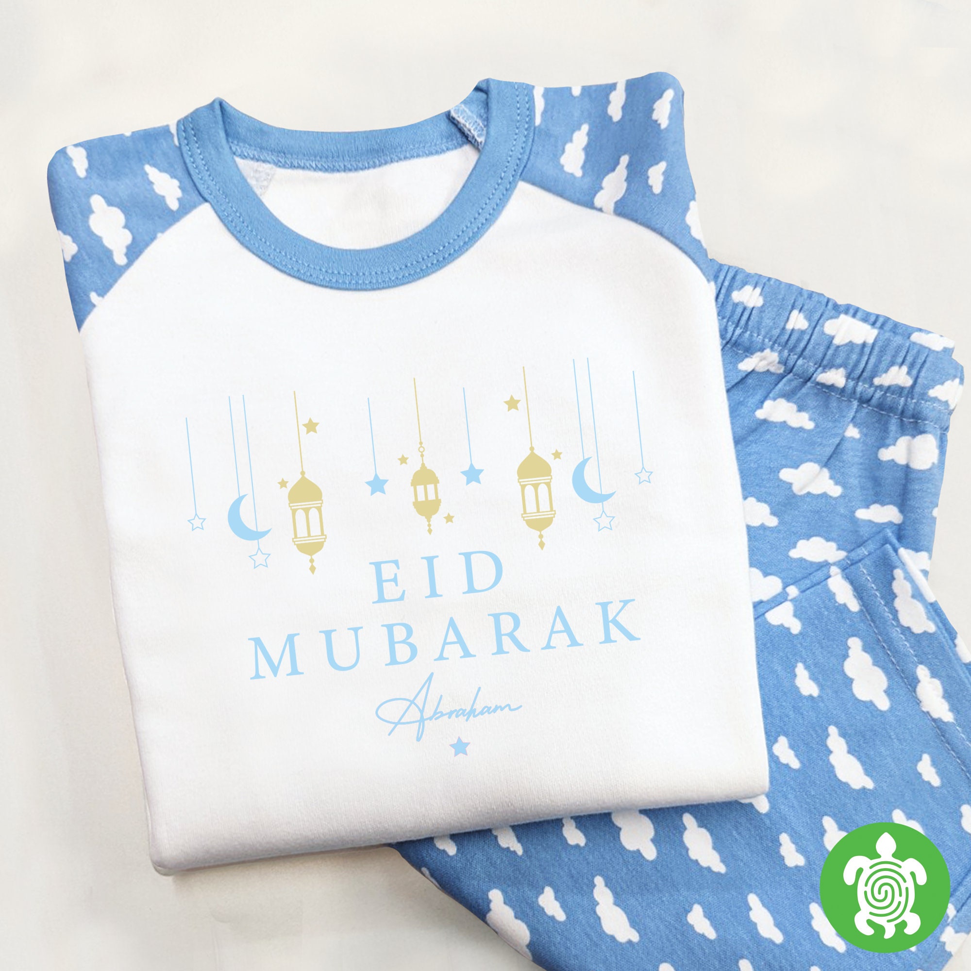 Personalised Blue Eid Mubarak Pyjamas Children's Eid - Etsy UK
