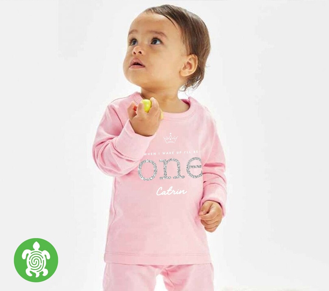 When I Wake up I'll Be One Two Personalised First Birthday Girl Pink ...