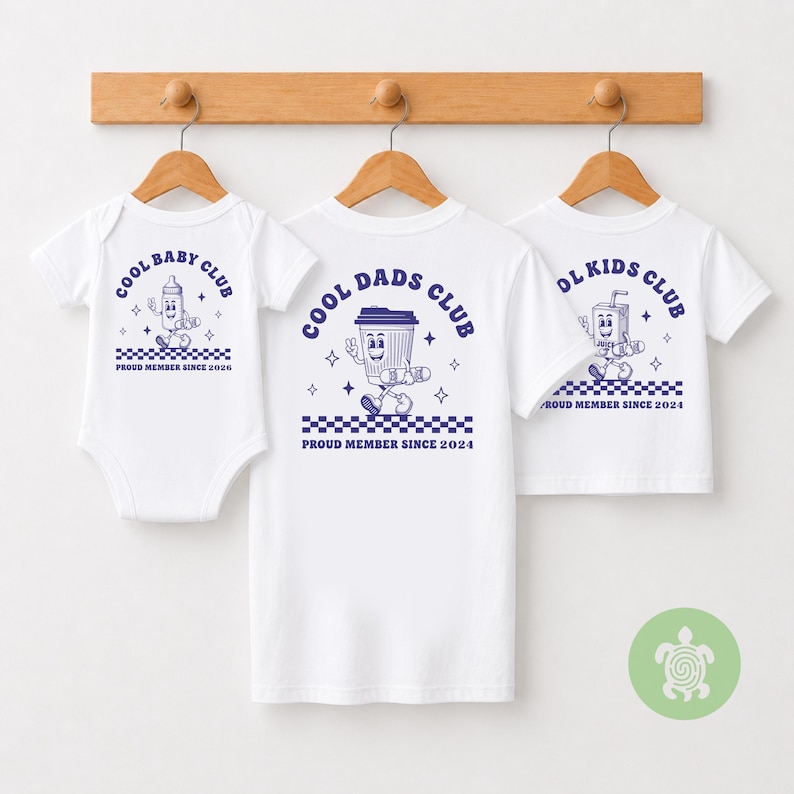 Matching Cool Dads Club T-shirts, Cool Kids Club, Babygrow, Father's ...