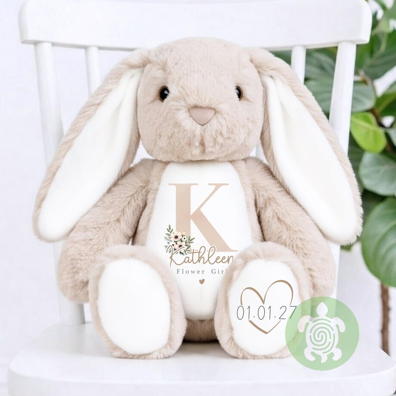 Personalised Beige Flower Girl Bunny, Flower Girl Gift, Will You Be My ...