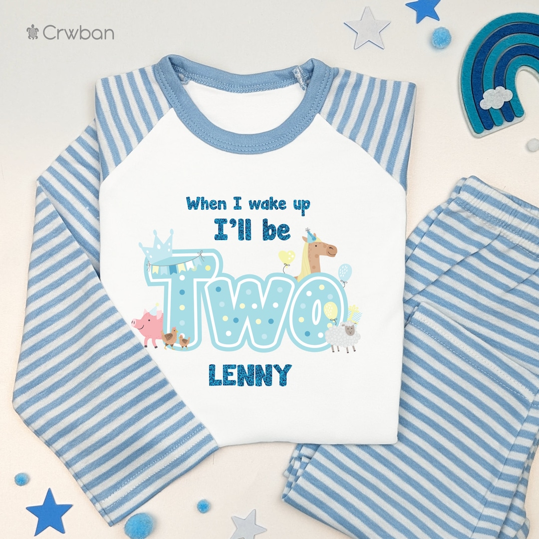 Farm Animal Personalised Birthday Boy Pyjamas When I Wake up I'll Be ...