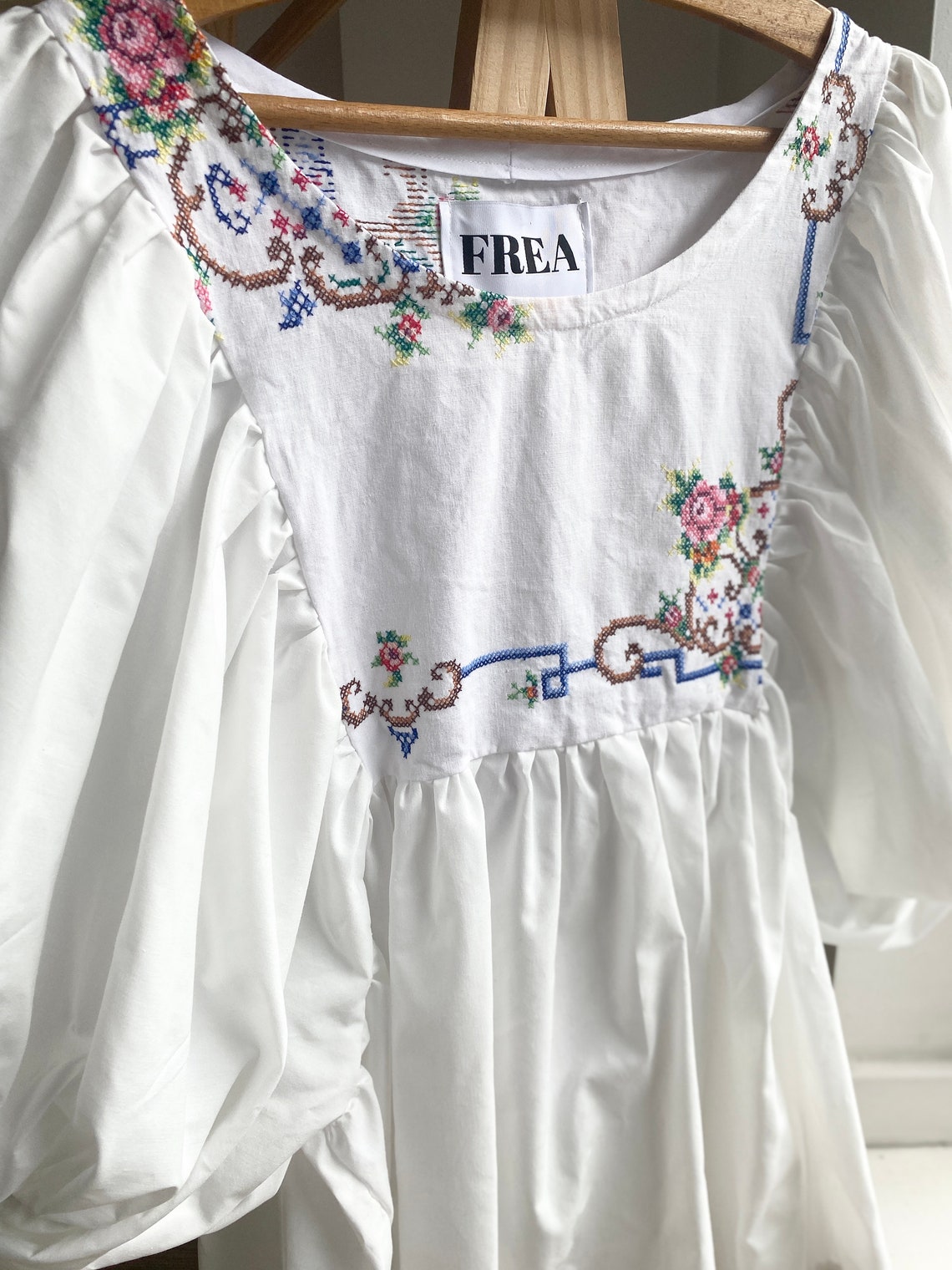 Embroidered Reworked Blouse; Cottagecore Romantic Top - Etsy